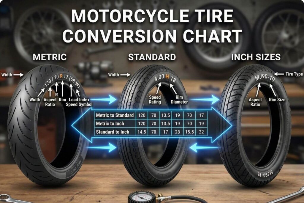 Motorcycle Tire Conversion Chart 2026: Quick Guide