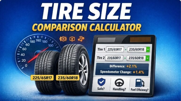 Tire Size Comparison Calculator (Free & Accurate)