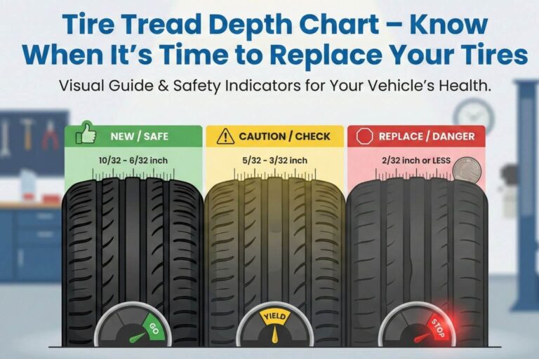 Tire Tread Depth Chart: Easy Guide to Replace Tires Safely
