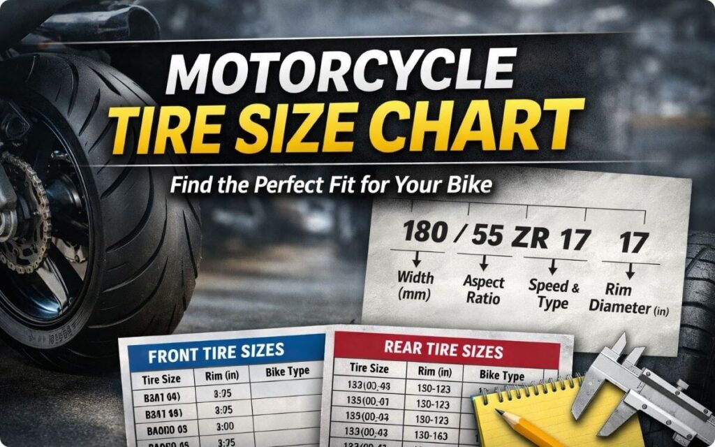 Motorcycle Tire Size Chart 2026: Avoid Fit Mistakes