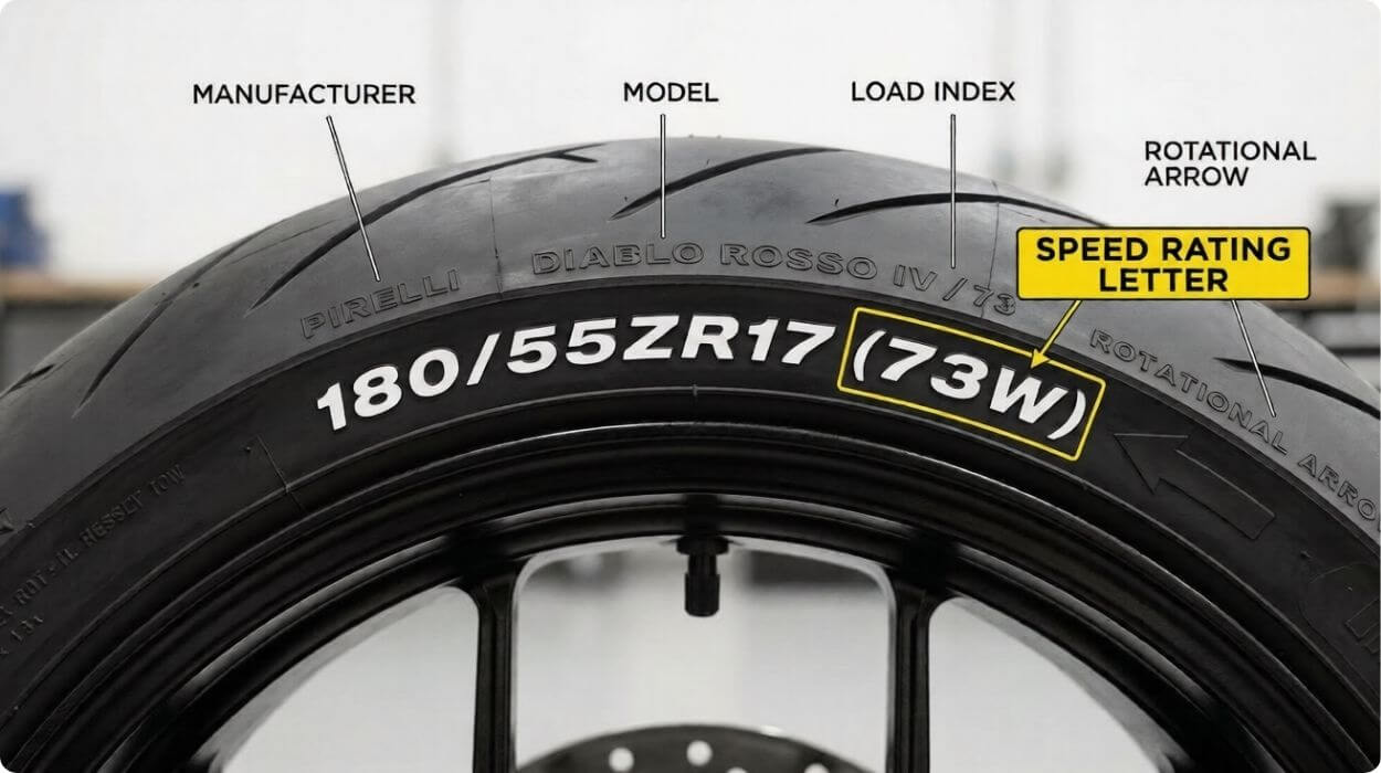 Motorcycle Tire Speed Rating Chart: Complete Guide 2026